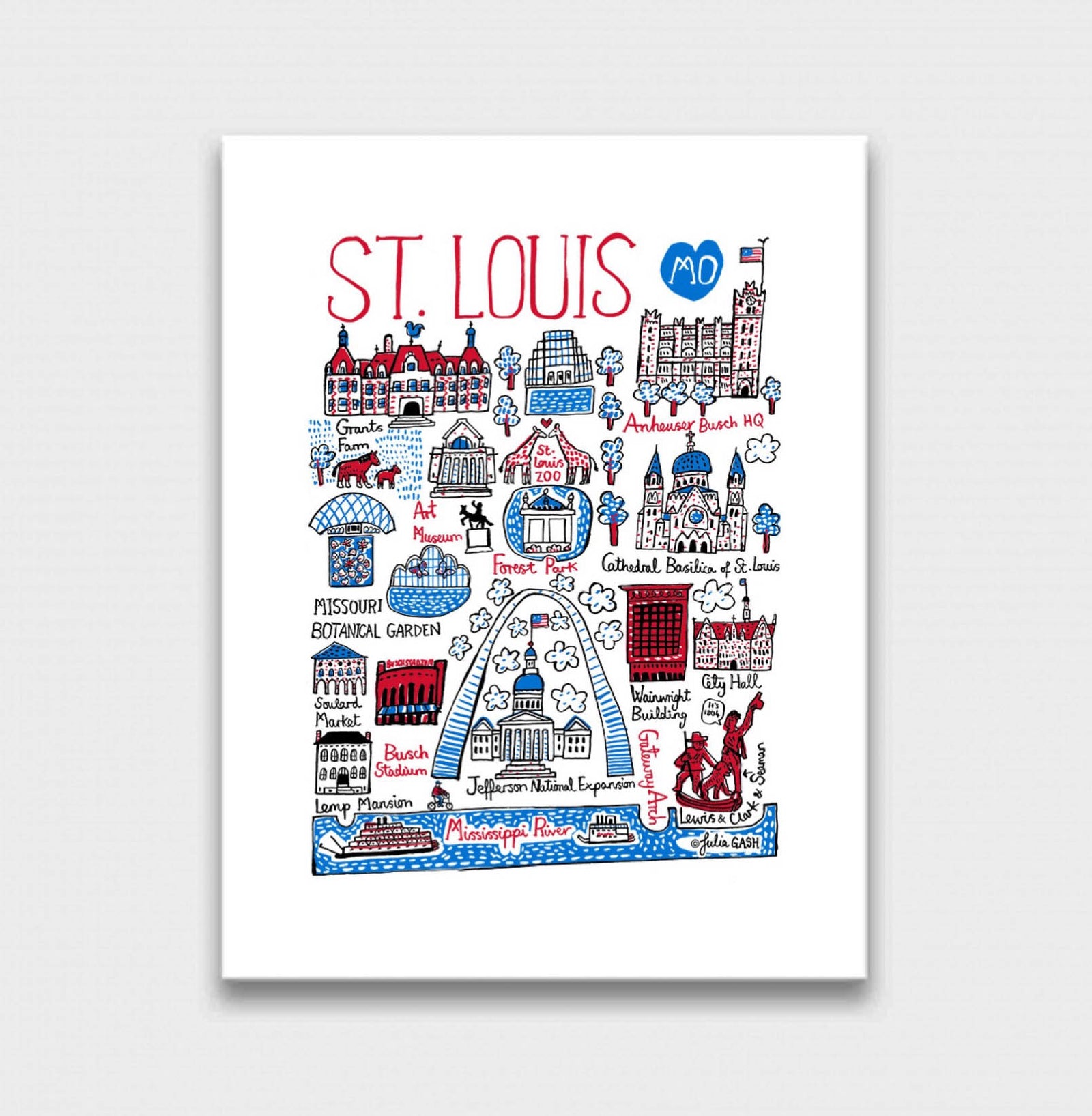 St Louis Art Print by British Travel Artist Julia Gash