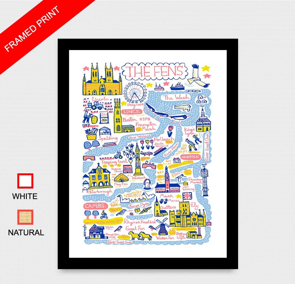 The Fens Art Print by British Travel Artist Julia Gash