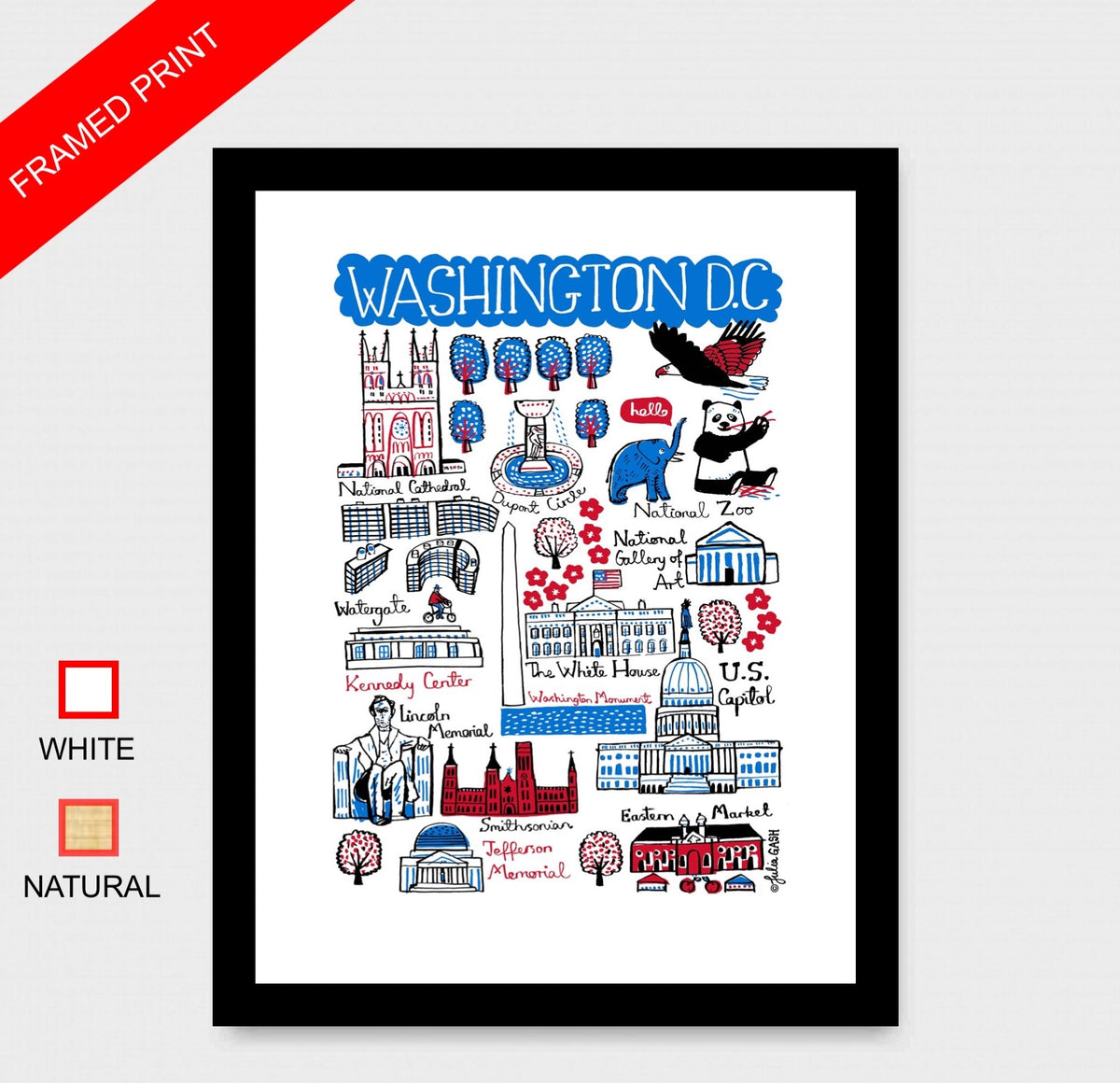 Washington DC Art Print by British Travel Artist Julia Gash