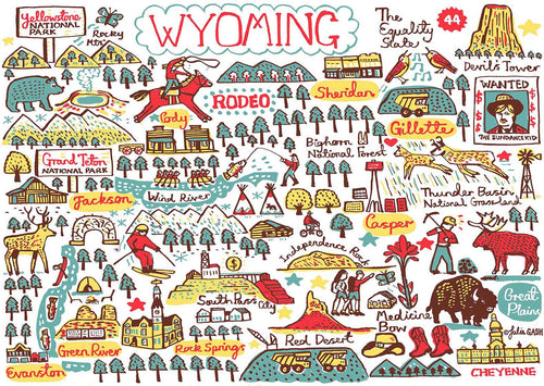 Wyoming Art Print by British Travel Artist Julia Gash