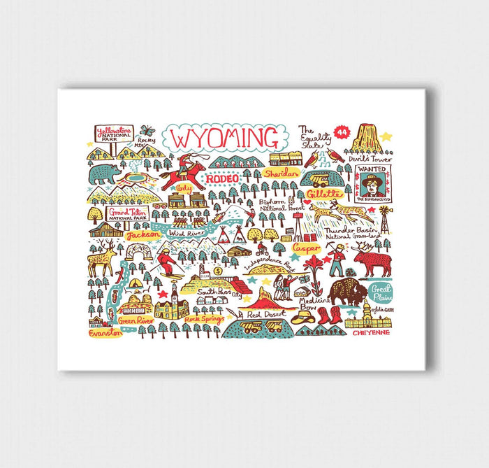 Wyoming Art Print by British Travel Artist Julia Gash