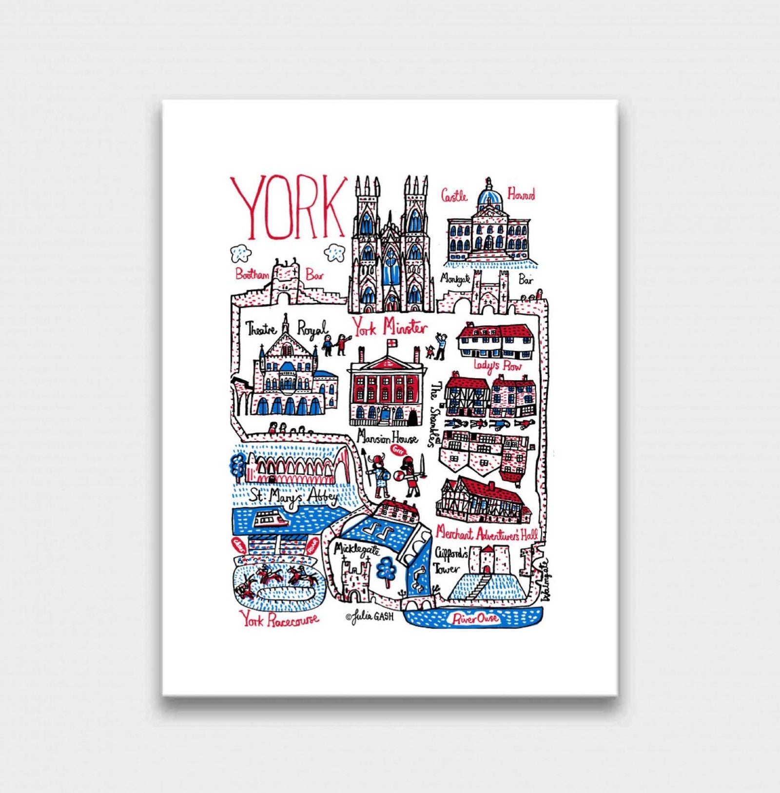 York Art Print by British Travel Artist Julia Gash