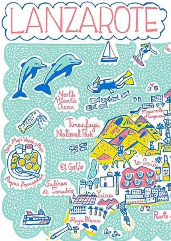 Lanzarote Art Print by British Travel Artist Julia Gash