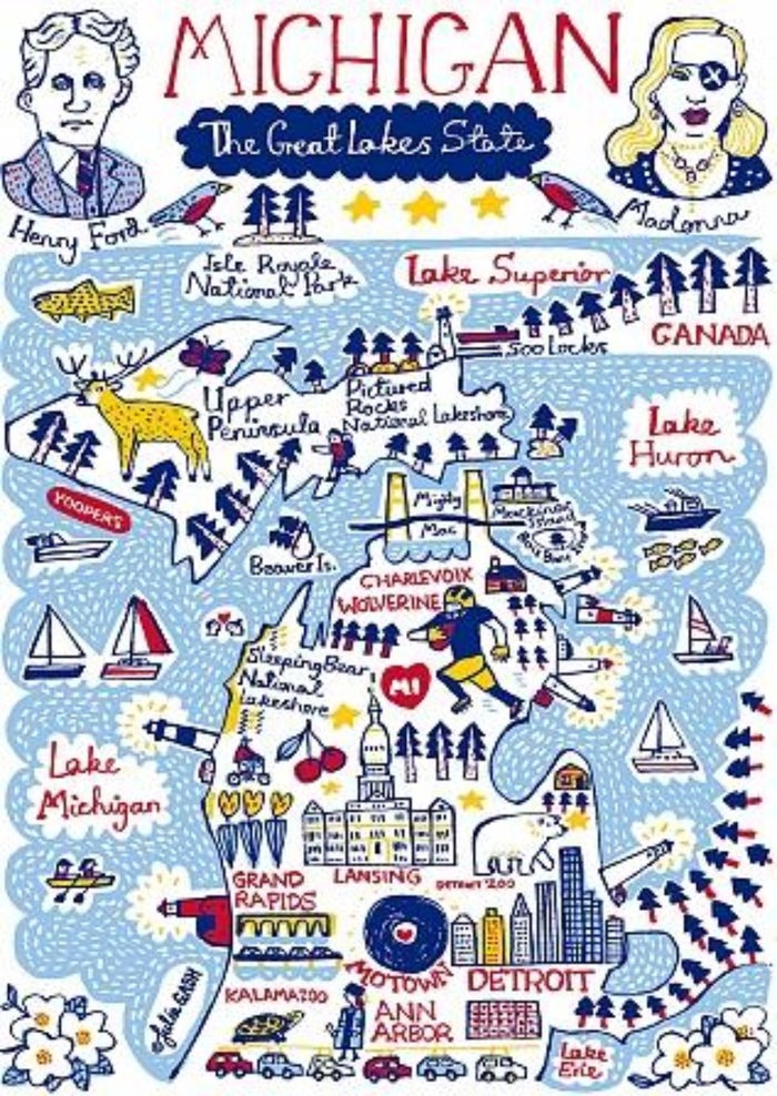 Michigan Art Print by British Travel Artist Julia Gash